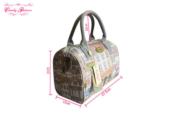 Fashion Lady Digital Printed Bags Street Scene Painting Weatherproof