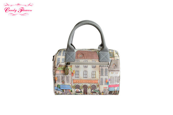 Fashion Lady Digital Printed Bags Street Scene Painting Weatherproof