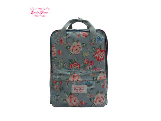 Stylish Medium Size Grey Rainbow Rose Waterproof Canvas Backpack