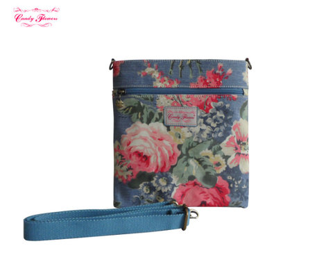 Mini Cross Body Bag Fashion Trailing Rose Canvas with Detachable Strip