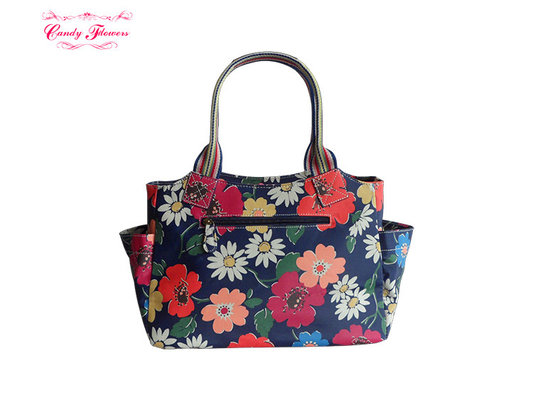 Two External Side Floral Print Handbags , Paradise Flowers Zipped Handbag