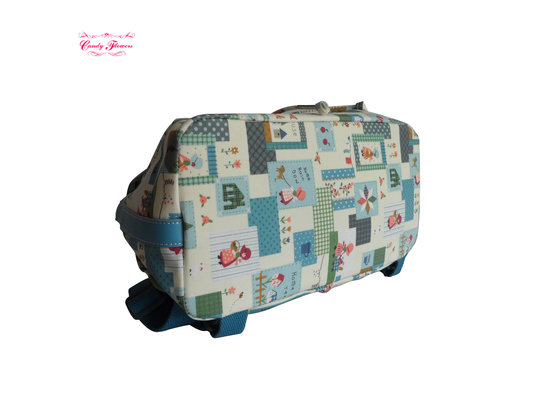 Floral Printed Drawstring Canvas Ladies Backpack Weatherproof