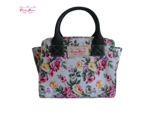 Eco friendly Floral Print Handbags , Vintage Rose Printed Canvas Lady Tote Bag