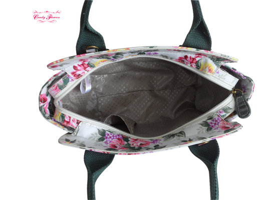 Eco friendly Floral Print Handbags , Vintage Rose Printed Canvas Lady Tote Bag