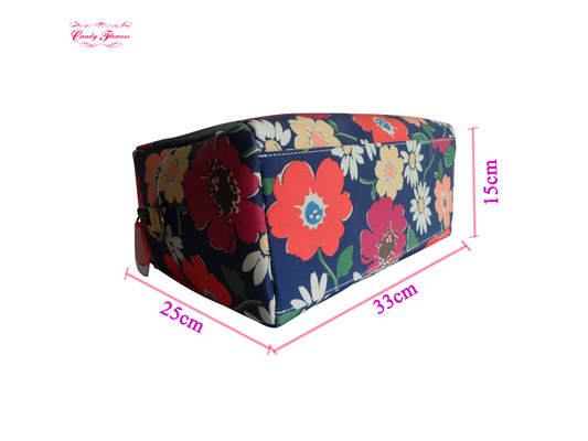 Detachable Strip Canvas Tote Bag Colorful Paradise Flowers
