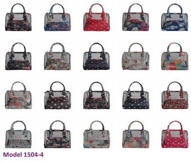 2 in 1 Clear Transparent  Waterproof Floral Print Handbags with  Small Cosmetic Bag