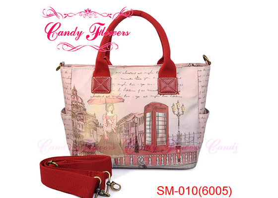 Small Leisure Womens Canvas Handbags Personalized With Pockets
