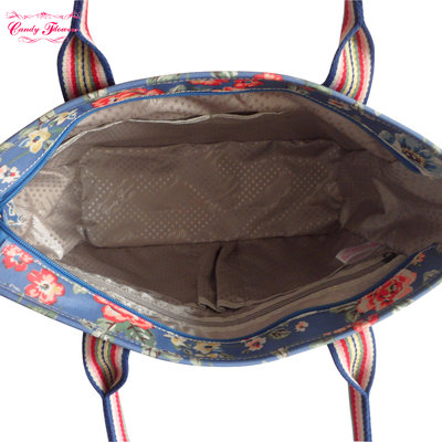 Large Volume Floral Printed Waterproof Canvas Shoulder Bag for Women