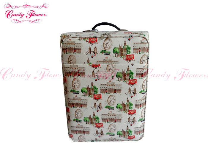 Two Wheel 22 inch carry on luggage Ladies Trolley Bag in Canvas