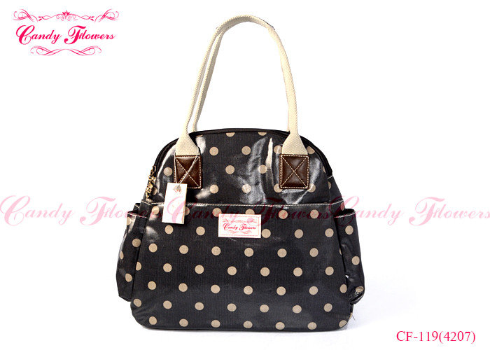 Black And White Polka Dot Flower Print Handbags Personalized Small For Winter