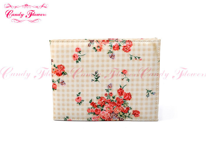 Floral Canvas Portable Cosmetic Mirror For Bedroom / Bathroom