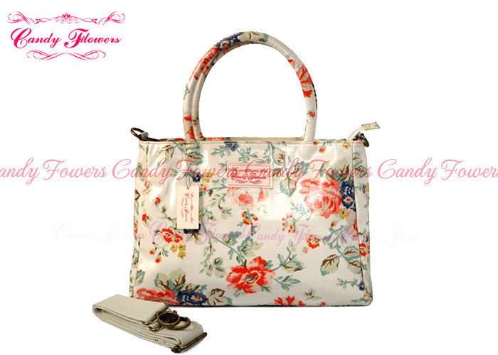 Waterproof Womens Tote Bags , Ladies Elegant Big Capability Paint Flowers Tote Bag