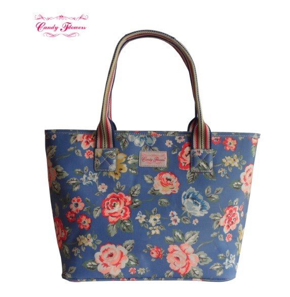 Large Volume Floral Printed Waterproof Canvas Shoulder Bag for Women