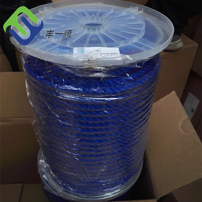 14mm Polyethylene Twisted Red Rope With Blue Tracer