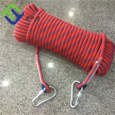 9.5mmx30m Polyester Static Climbing Rope With Sewing end carabiner