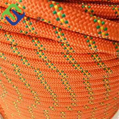 Orange Color 9mm*15m Polyester Static Rock Climbing Rope