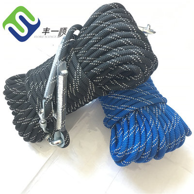 9.5mmx30m Polyester Static Climbing Rope With Sewing end carabiner