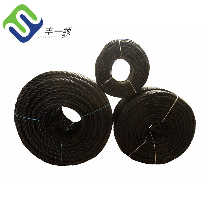 3 Strand 6mm Polypropylene split film rope with green color