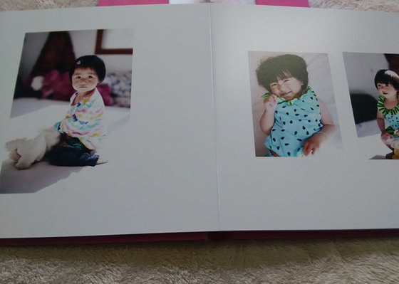 Custom 12 x 16 Red Fabric Covered Photo Album For Kids Birthday