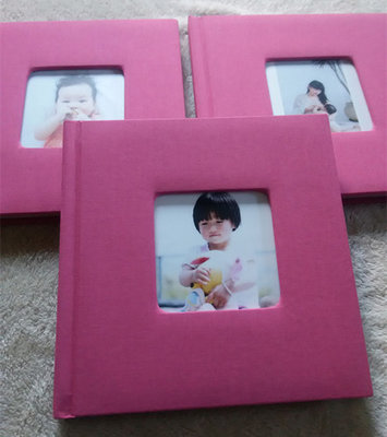 Custom 12 x 16 Red Fabric Covered Photo Album For Kids Birthday