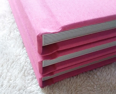 Custom 12 x 16 Red Fabric Covered Photo Album For Kids Birthday
