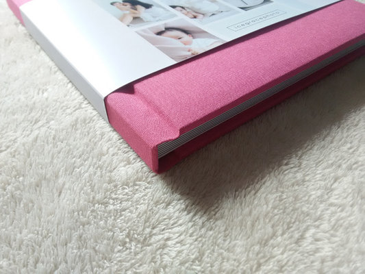 Red Fabric Covered Birthday Photo Albums For Women / Baby 11 x 15
