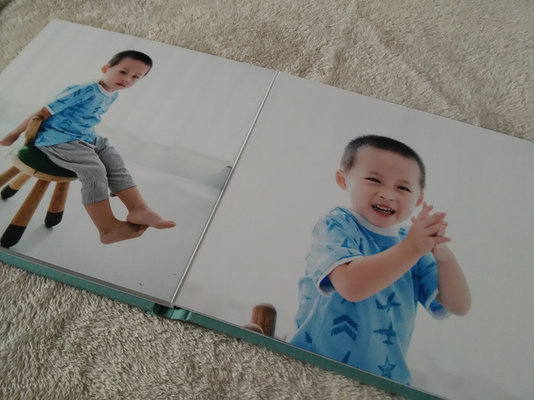 Beautiful Pregnancy / Kids Cyan Cloth Covered Flush Mount Album 14x10