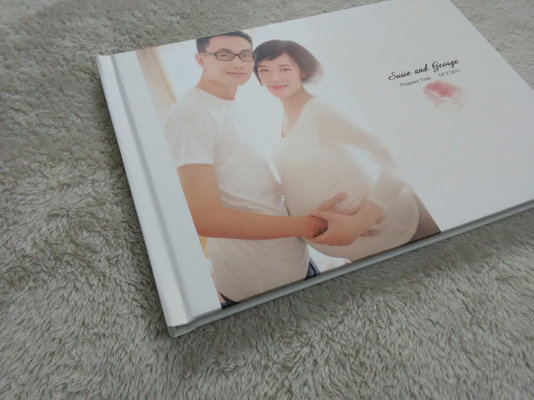 Unique Artwork 8x11 Pregnancy Anniversary Photo Album Flush Mount Recycled Paper