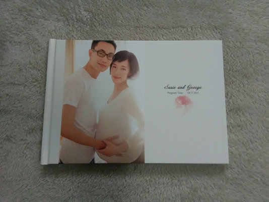 Unique Artwork 8x11 Pregnancy Anniversary Photo Album Flush Mount Recycled Paper