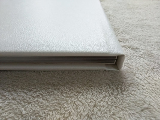 Homemade Flat Spine 11x11 White Leather Bound Photo Album Waterproof Pages
