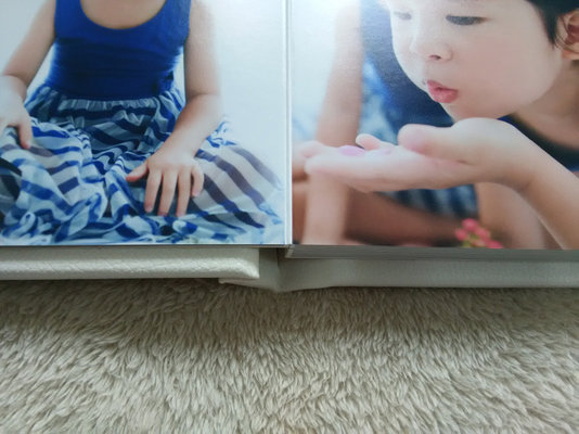 Homemade Flat Spine 11x11 White Leather Bound Photo Album Waterproof Pages