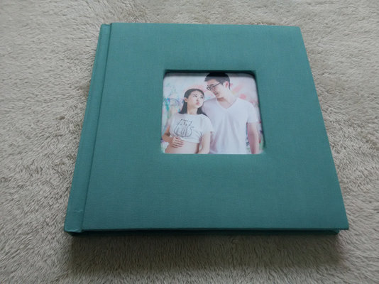 Blue Waterproof 14x14 Cloth Style Wedding Album For Kid / Grandma / Couple