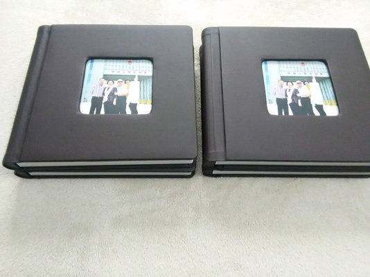 Classical Leather 10x14 Flush Mount Wedding Albums With Vertical PVC Pages