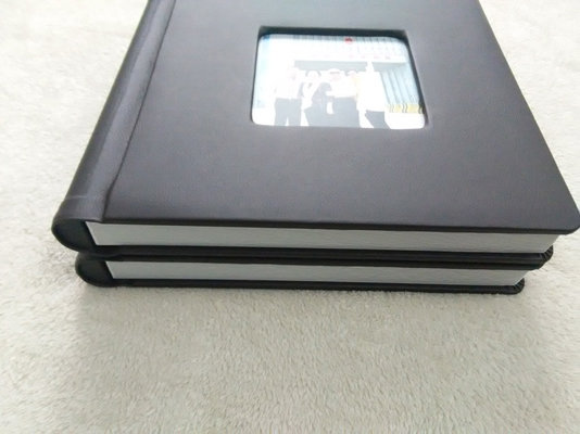 Business 14x14 Custom Flush Mount Album With Window Round Spine