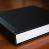Elegant Black Family / Engagement 11x14 Leather Photo Albums With White Edge