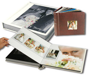 Brown Leather Cover / Round Spine 6x8 Flush Mount Albums For Photographers