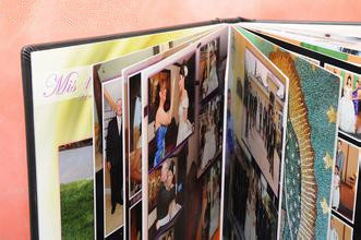 Fantastic White Edge / Round Leather Cover Photo Album Refill Pages 8x10 inch