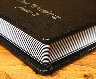 Classic Leather 11 x 14 Custom Flush Mount Album Books With Golden Words