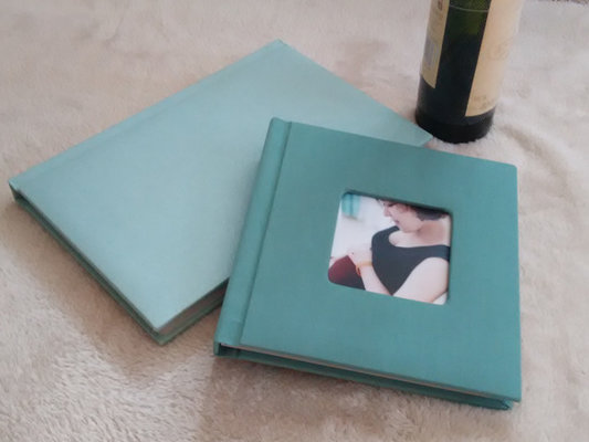 Flush Mount 5x7 Blue Digital Engagement Photo Album Covers Fabric , Waterproof