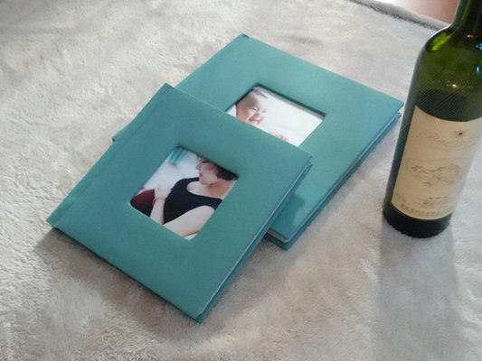 Contemporary Customized Square 10 x 10 Fabric Covered Travel Photo Albums