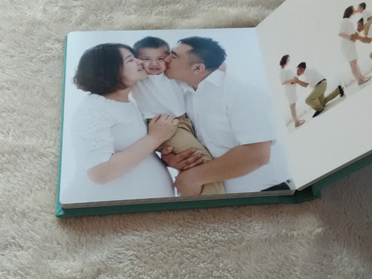 Contemporary Customized Square 10 x 10 Fabric Covered Travel Photo Albums