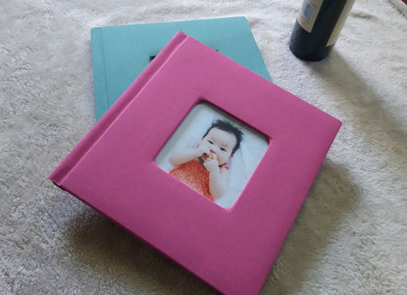 Modern 8 x 8 Pet / Kids Fabric Covered Photo Album , Round Corner Pages