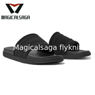 Famous brand flyknit fabric material men slipper comfortable flip flops upper