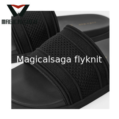 Famous brand flyknit fabric material men slipper comfortable flip flops upper
