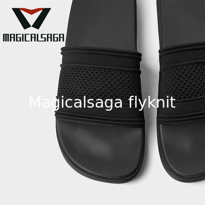 Famous brand flyknit fabric material men slipper comfortable flip flops upper