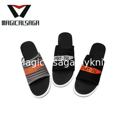 Hot seling knitted men sandals beach flyknit material open toe slipper uppers