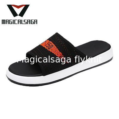 Hot seling knitted men sandals beach flyknit material open toe slipper uppers