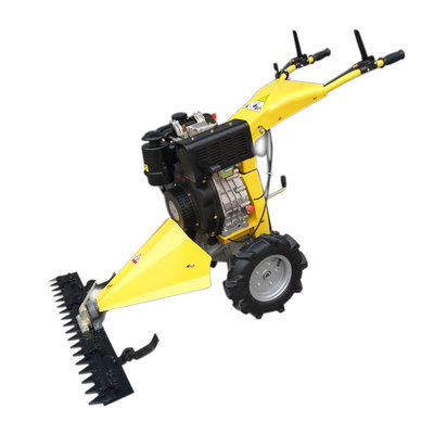 Diesel power scythe mower for garden grass mowing / walk behind sickle bar mower for sale