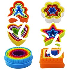 China Plastic Multi-size set of 6 Multi-color Two-sided Round Cookie Biscuit Sandwich Fondant Cutter Set supplier