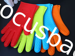 China Heat Resistant Silicone BBQ Grill Oven Gloves, Silicone BBQ Grill Oven Mitt supplier